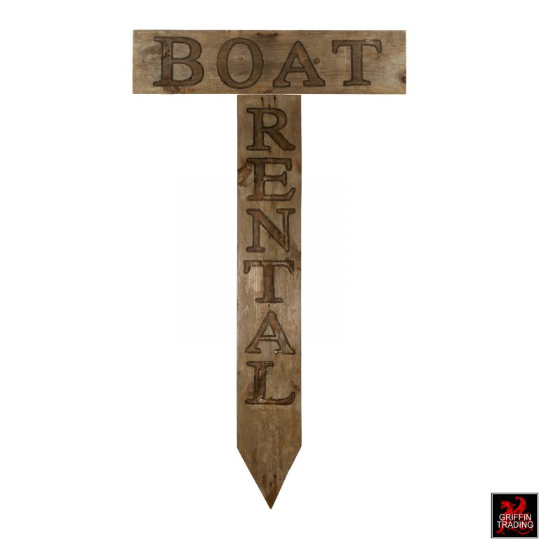 Huge Wood Boat Rental Sign - For sale at Griffin Trading