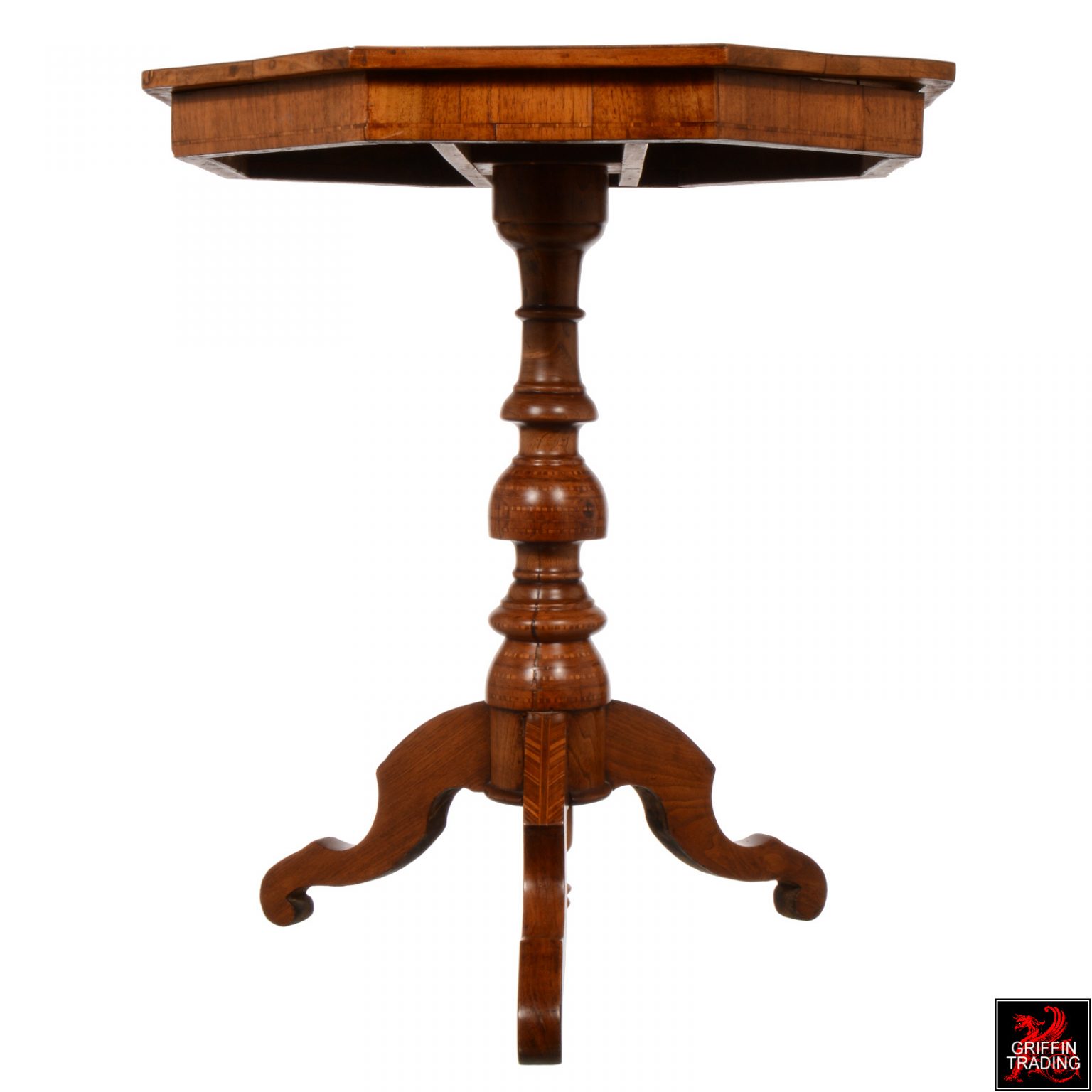 19th Century Northern Italian Side Table with Marquetry | Griffin Trading