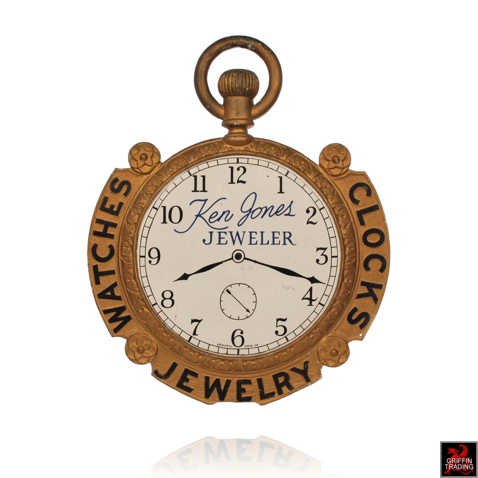 Jewelers Antique Pocket Watch Trade Sign - 4 For Sale at Griffin Trading