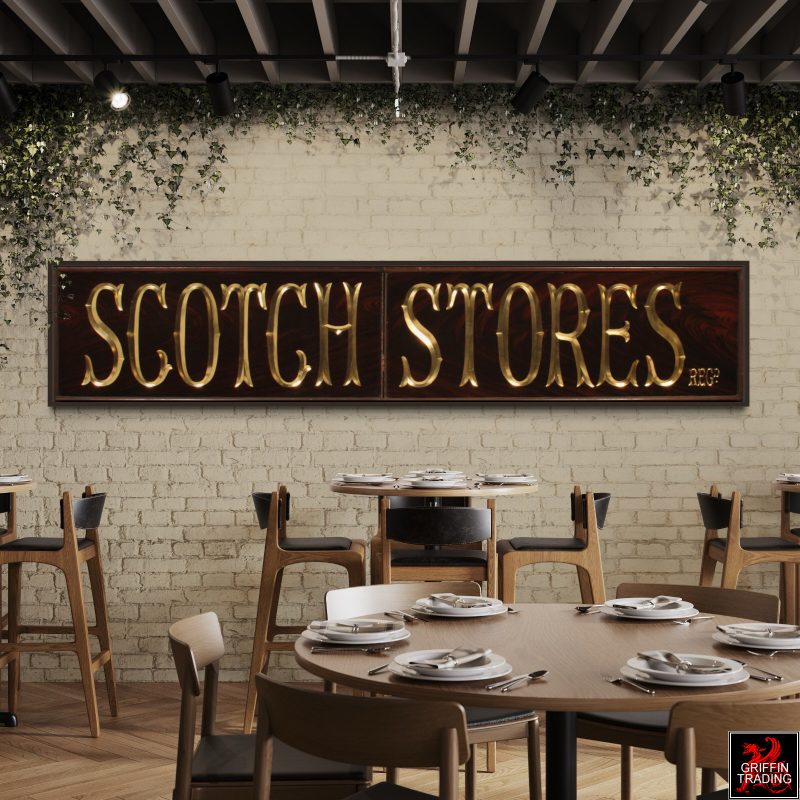 SCOTCH STORES Antique Pub Sign - For Sale at Griffin Trading