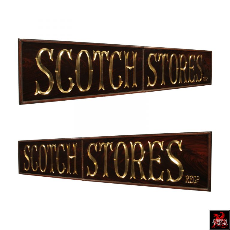 SCOTCH STORES Antique Pub Sign - For Sale at Griffin Trading
